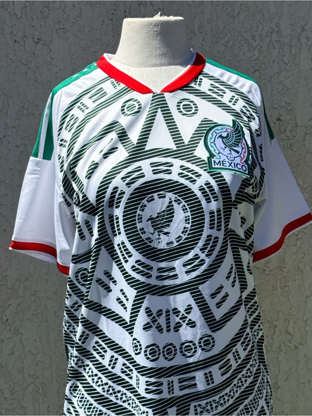 Tops | Mexico 1998 World Cup Retro Away Jersey Aztec Calendar White ...